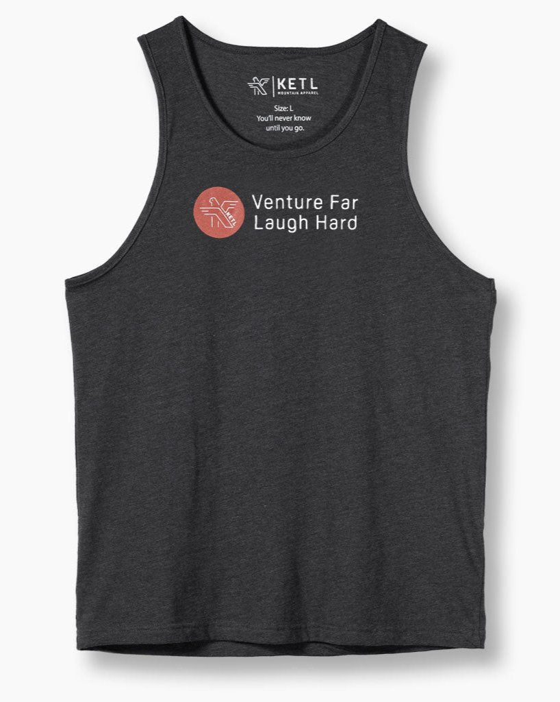 KETL Mtn. Venture Far Laugh Hard Tech Tank | Soft Summer Tank Top